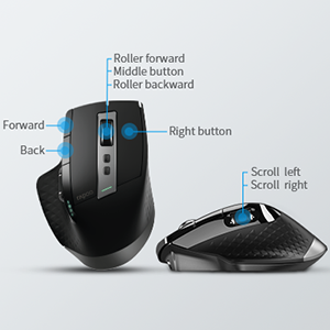 MT750 Ergonomic Multi-Device Wireless Mouse with 3200 DPI – RAPOO